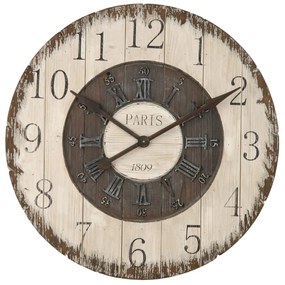 Dřevěné nástěnné hodiny Paris  - Ø 80*5 cm / 1xC