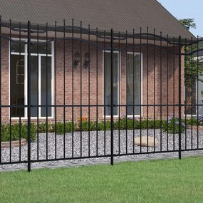 Zahradní plot Woerden s kopím nahoře černý 240 x 175 cm ocelový 151083