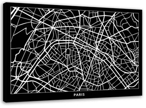 Gario Obraz na plátně Paříž mapa ulic Rozměry: 60 x 40 cm