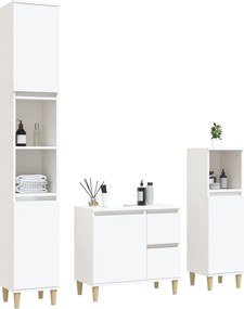 3dílný set koupelnových skříněk bílý kompozitní dřevo 3185535