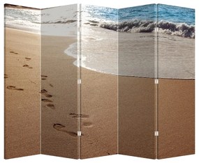 Paraván - Stopy v písku a moře (210x170 cm)