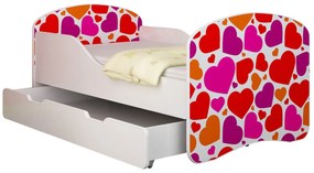 Dětská postel - Sladká srdíčka 180x80 cm + šuplík