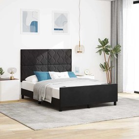 Postel s boxspringem s čelo Černá 140 x 200 cm samet 3345013