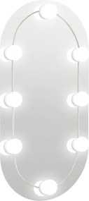 Zrcadlo s LED světly 60 x 30 cm sklo oválné 3102974