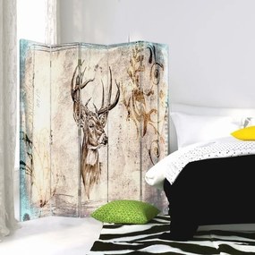 Ozdobný paraván, Elegantní jelen - 180x170 cm, pětidílný, obustranný paraván 360°