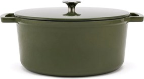 Elmich Smaltovaný litinový hrnec Ember 24 cm - olivově zelená