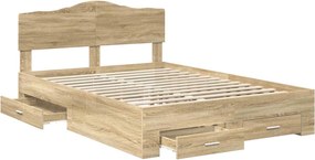Rám postele s čelo Sonoma dub 150 x 200 cm Kompozitní dřevo 3413179