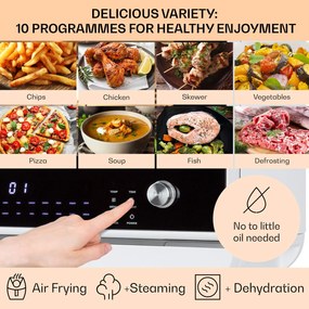 Klarstein Vita Pro, horkovzdušná fritéza, vaření v páře, 18 l, 2450 W, 14 programů, nádržka na vodu 800 ml