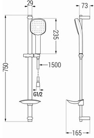 Mexen sprchový set DB33, černá, 785334584-70
