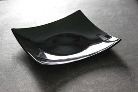 BDK-GLASS Čtvercová mělká mísa MATIZ 30x30cm - tmavě šedá