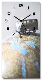 Wallmuralia Nástěnné hodiny tiché Dodávka na globu 30x60 cm