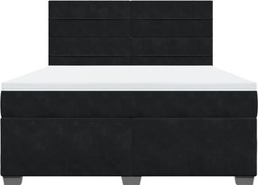 Box spring postel s matrací černá 180x200 cm samet 3290980