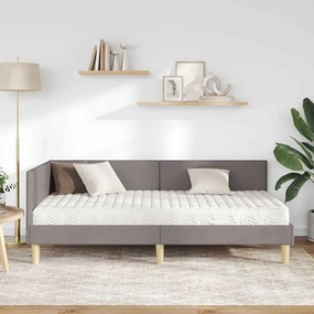 Rohový rám postele s matrací Jiný s čelo 2 ks Taupe textil 3393746