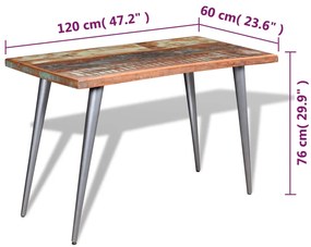 vidaXL Marketos Jídelní stůl masivní recyklované dřevo 120 x 60 x 76 cm