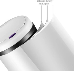 Deuba Bezdotykový odpadkový koš s USB 30 L - bílý
