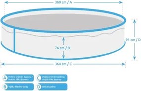 Marimex Orlando bílá / Bazén / průměr 3,66 m / výška 0,91 m / bez přís