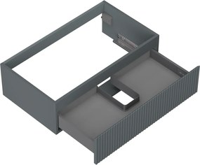 Mexen Rivel, koupelnová skříňka 80 cm, 1 zásuvka, drážkovaná, grafitová matná, 91A20-08023-1-BF66