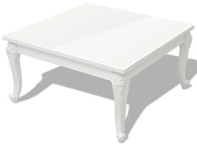 Konferenční stolek 80x80x42 cm vysoký lesk bílý 243379