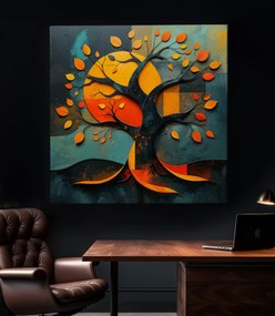 Obraz na plátně - Strom života Sluneční soulad FeelHappy.cz Velikost obrazu: 100 x 100 cm