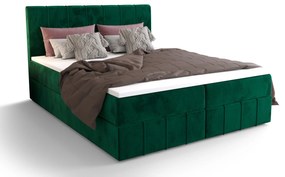 Manželská postel Boxspring 160 cm Barack (olivová) (s matrací a úložným prostorem). 1046392