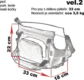 Cestovní taška pro psy  s chlupatinou, no. 9, růžová, vel. 1