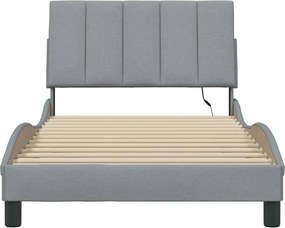 Rám postele bez matrace Hanko světle šedá 100 x 200 cm textil 3310440