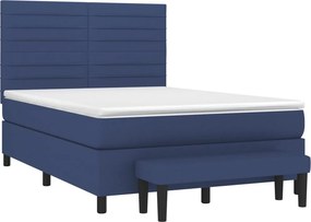 Box spring postel s matrací modrá 140x200 cm textil 3136683