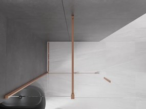 Mexen Velar, posuvné dveře do otvoru typ Walk-In 160 cm, 8mm čiré sklo, měděná matná, 871-160-000-03-65