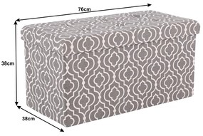 Skládací taburet FARGO tkanina v šedém vzoru