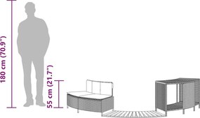 vidaXL Obruba k vířivce polyratan a masivní akáciové dřevo [365612] Barva: Černá