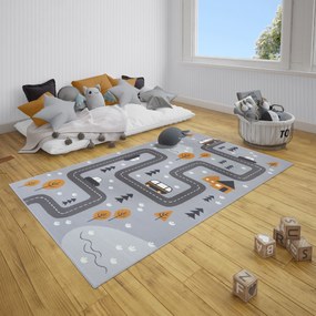 Hanse Home Collection koberce Dětský koberec Adventures 104535 Grey/mustard - 160x220 cm