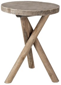 Dřevěný kulatý stolek na květiny - Ø 24*32 cm