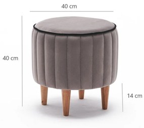 Atelier del Sofa Taburet Lindy Puf - Grey, Šedá