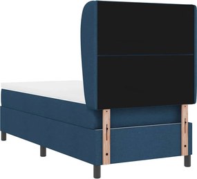 Postel s boxspringem s čelo Modrá 90 x 190 cm textil 3340605