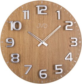 Designové obrovské velké dřevěné hodiny JVD HT075.1 (dub)