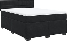 Box spring postel s matrací černá 140 x 190 cm samet 3288608