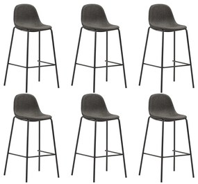 vidaXL Barové židle 6 ks tmavě šedé textil