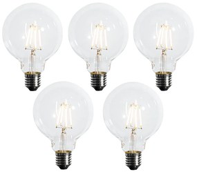 Sada 5 stmívatelných LED žárovek E27 G95 5W 450lm 2700K