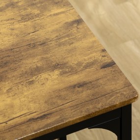 HOMCOM Barový set 5 ks se 4 barovými židlemi Kuchyňský stůl v industriálním designu rustikálně hnědý kovový jídelní set do kuchyně a baru | Aosom.de