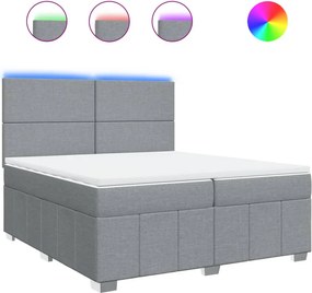 Box spring postel s matrací světle šedá 200 x 200 cm textil 3294068