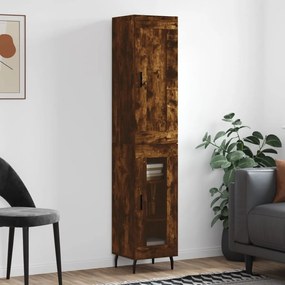 Skříň highboard kouřový dub 34,5 x 34 x 180 cm kompozitní dřevo - Default Title