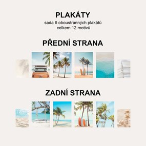 Sada oboustranných plakátů Pláž | 4 x A3, 2 x A4 | DP6351371