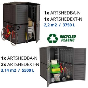 ARTPLAST Zahradní modulární sestava Garden Shed 1510x830x1980 mm - základní sestava