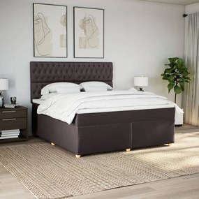 Box spring postel s matrací tmavě hnědá 180x200 cm textil 3291369