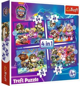 Trefl Puzzle Tlapková patrola Hrdinové 4v1 (35, 48, 54, 70 dílků)