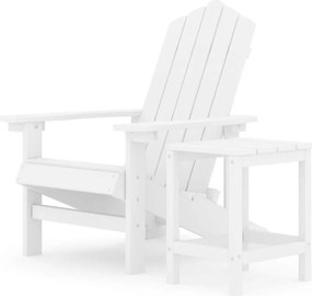 Zahradní křeslo Adirondack se stolkem HDPE bílé 3095700