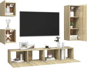 5dílný set TV skříněk dub sonoma kompozitní dřevo 3079011