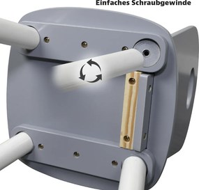 Dětský stolek se 2 židlemi, šedý