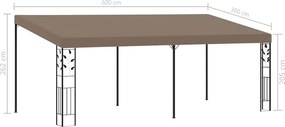 Altán ke zdi 6 x 3 x 2,5 m taupe 312267