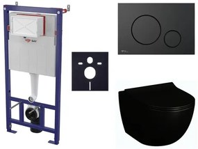 Cenově zvýhodněný závěsný WC set SAT do lehkých stěn / předstěnová montáž+ WC SAT Infinitio SIKOSSINFB68K